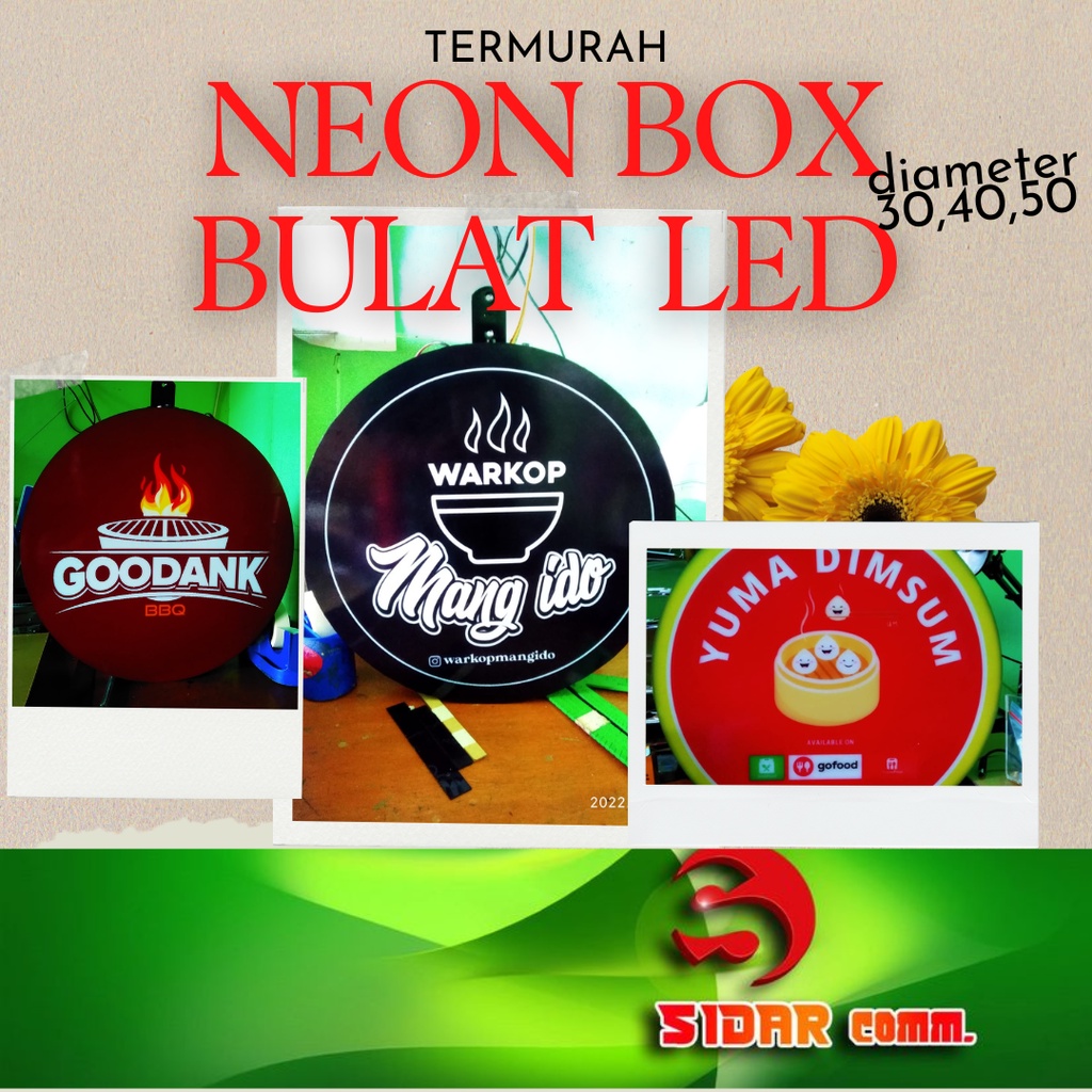 Jual Neon Box bulat LED diameter 50cm | Shopee Indonesia