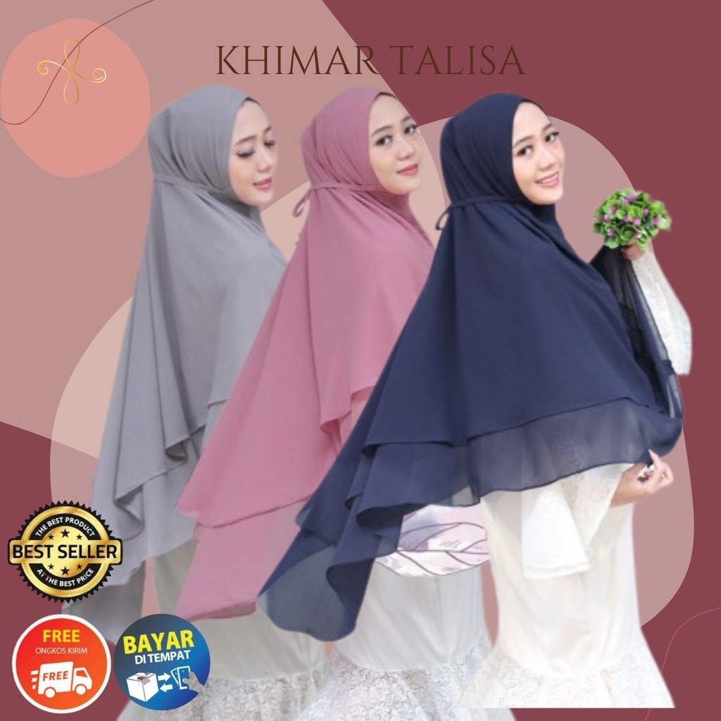 Jual Khimar Hijab Jilbab Instant 2 Layer Jumbo Talisa Ceruty Babydoll ...