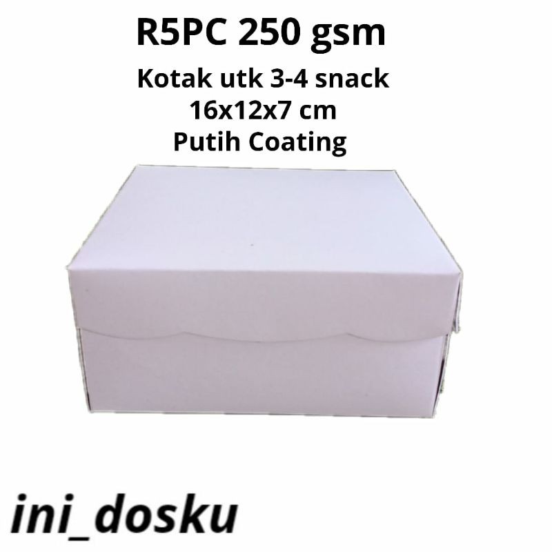 Jual KOTAK KUE / DUS JAJAN / DOS KUE / SNACK BOX R5 16×12×7cm - 250gsm ...
