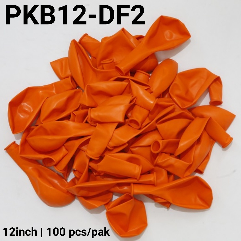 Jual PKB12-DF2 Balon latex 12inch 1 pak isi 100 doff tebal orange ...