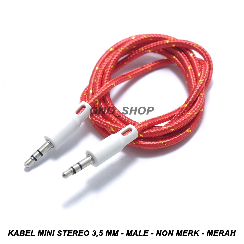 Jual Kabel Mini Stereo 3,5 mm - Male - Non Merk 1 Meter - Merah | Shopee Indonesia