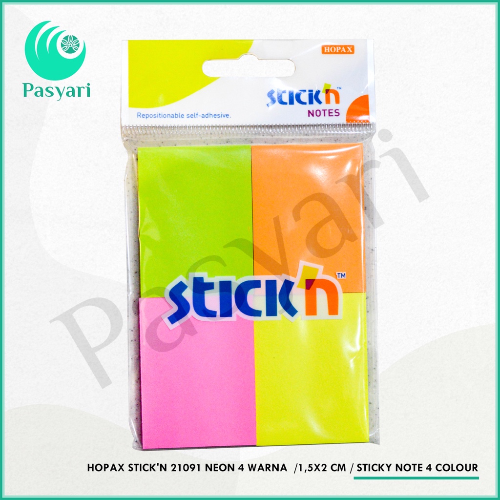 Jual Hopax Stick'n 21091 Neon 4 Warna /1,5x2 Cm / Sticky Note 4 Colour ...
