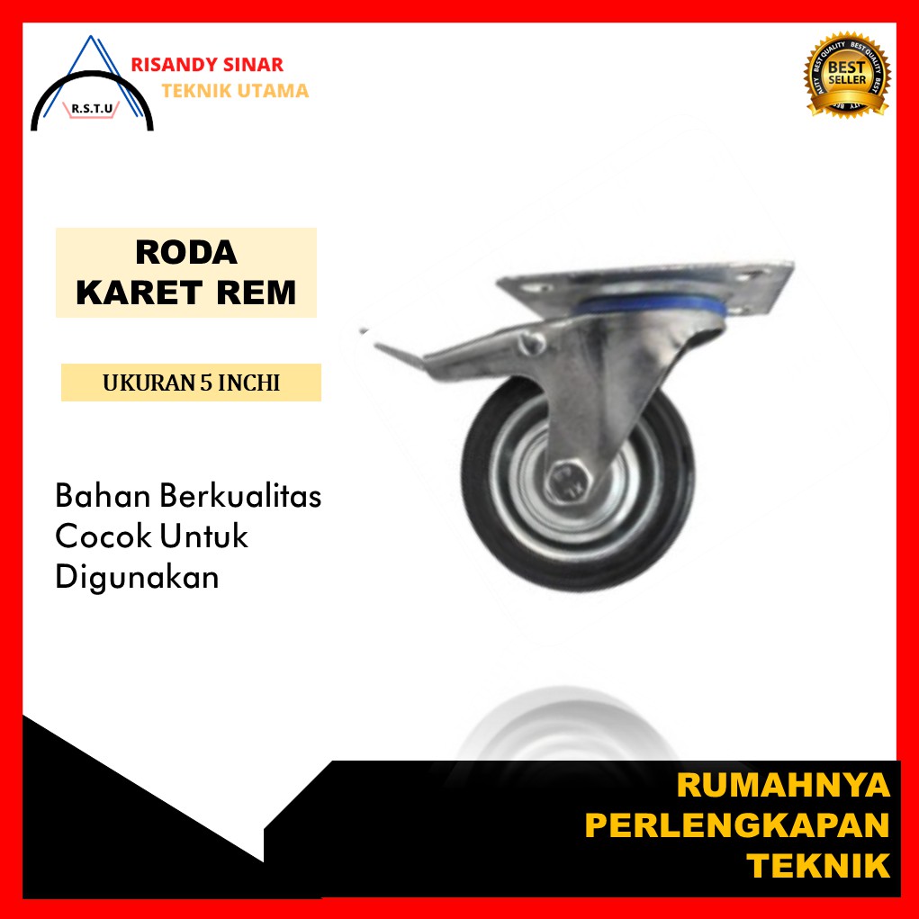 Jual roda karet hitam mati | roda karet | roda trolley | roda troli ...