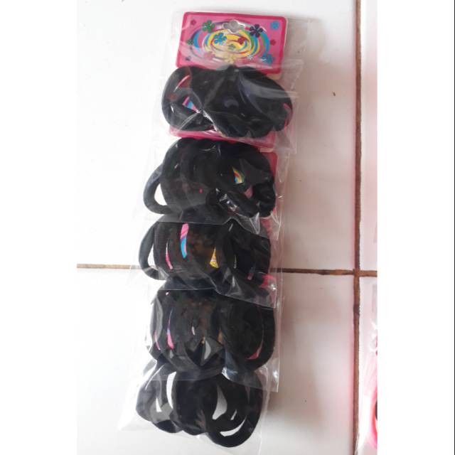 Jual Kuncir karet hitam isi 6 pcs | Shopee Indonesia
