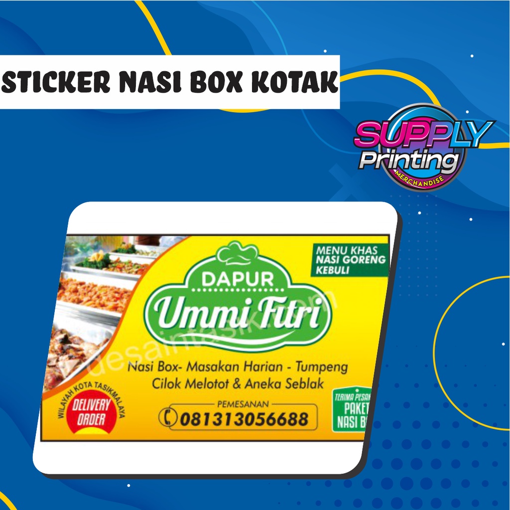 Jual Cetak Sticker Label Nasi Box Nasi Kotak Delivery Bento MURAH (isi ...