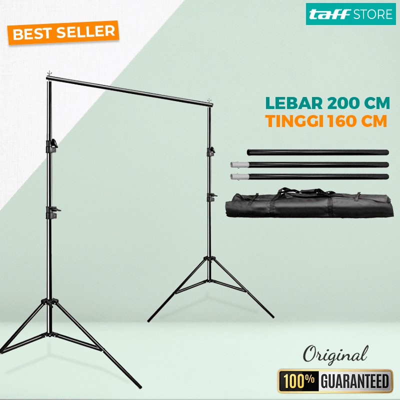 Jual Tiang Backdrop Stand Background Bracket Foto Studio 2m x 1.6m ...