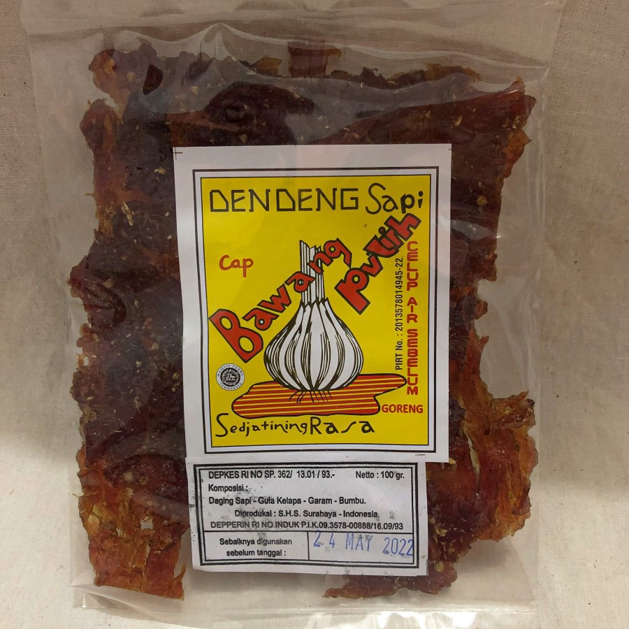 Jual DENDENG SAPI GORENG CAP BAWANG PUTIH @100-250gr | Shopee Indonesia