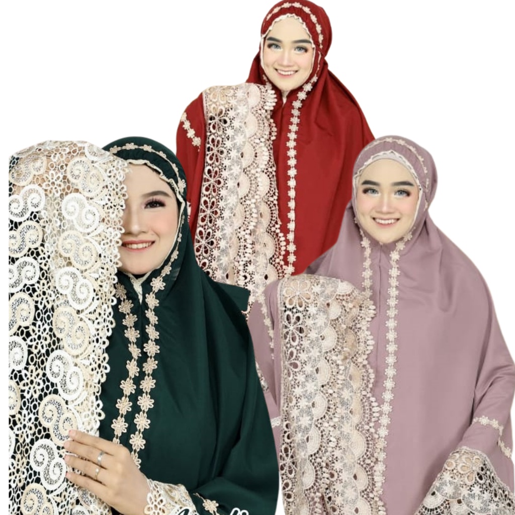 Jual Mukena Renda Mewah Kinan, Mukena Dewasa Jumbo Terbaru Adem Premium ...