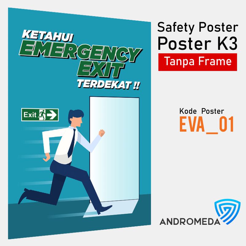 Jual Safety Poster K3 : Emergency Exit Jalur Evakuasi Office APD ...