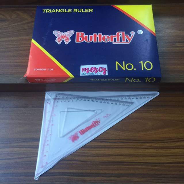 Jual Penggaris Segitiga No. 10 Butterfly - Triangle Ruler | Shopee ...