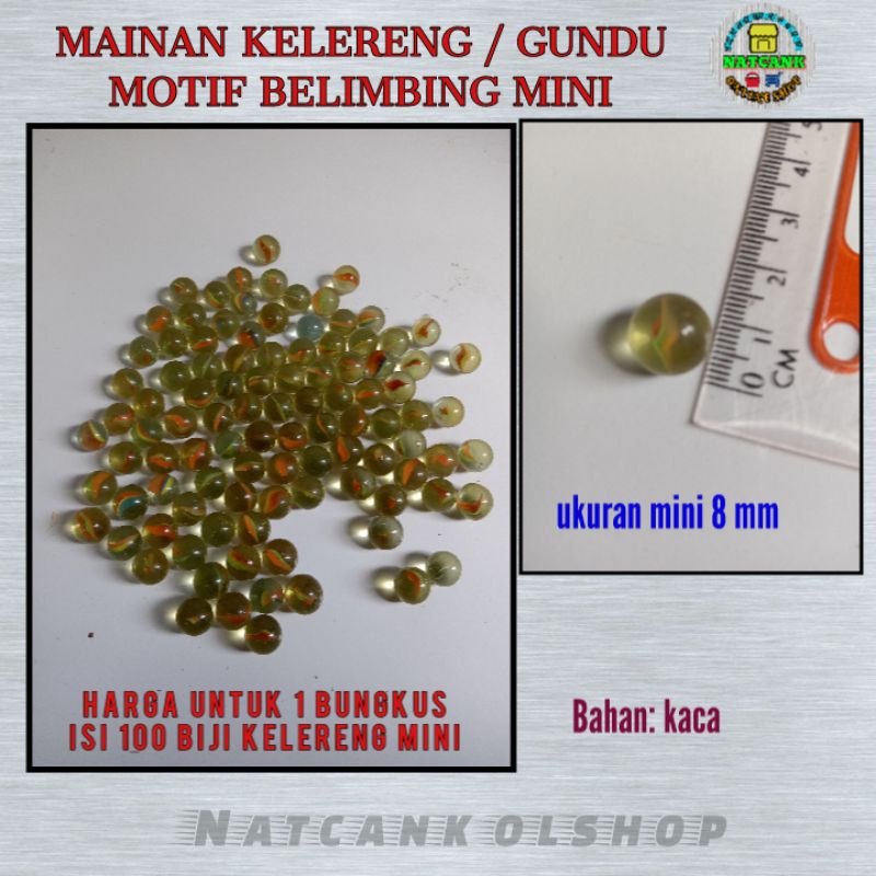 Jual kelereng atau Gundu mini motif belimbing perpack isi 100 biji ...
