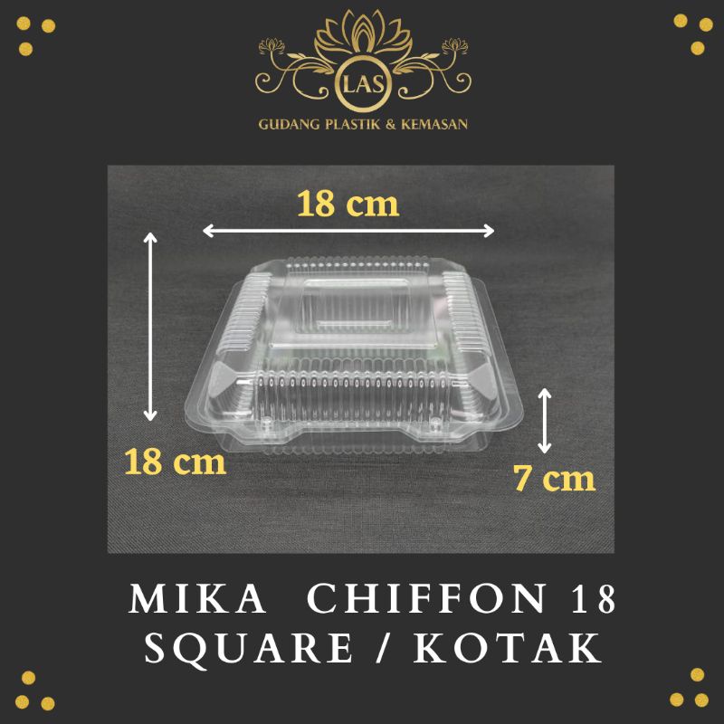 Jual Mika Chiffon 18 Kotak / Tray Square 18*18 / Mika Kue 18*18 ...