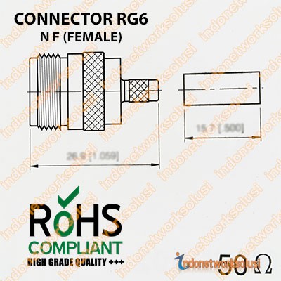 Jual KONEKTOR CONNECTOR RG6 N Female (95% Copper-Tembaga) HIGH GRADE ...