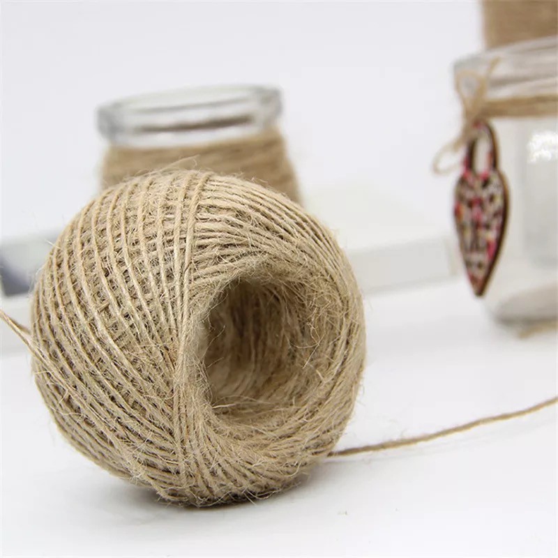 Jual PER ROLL Tali rami tali goni 3 ply hemp rope jute twine hiasan ...