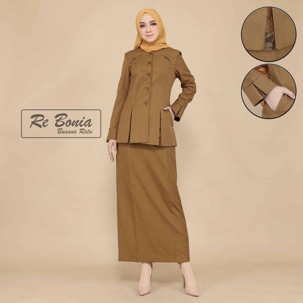 Jual seragam Dinas Wanita Khaki Set Rok Blazer Pemda Kheki Stelan Rok Seragam PNS Pemda Tua Baju ...