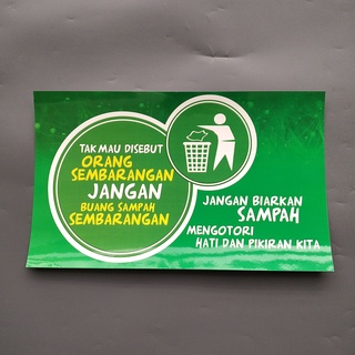Jual Stiker Jangan Buang Sampah Sembarangan - Stiker Edukasi - Stiker ...