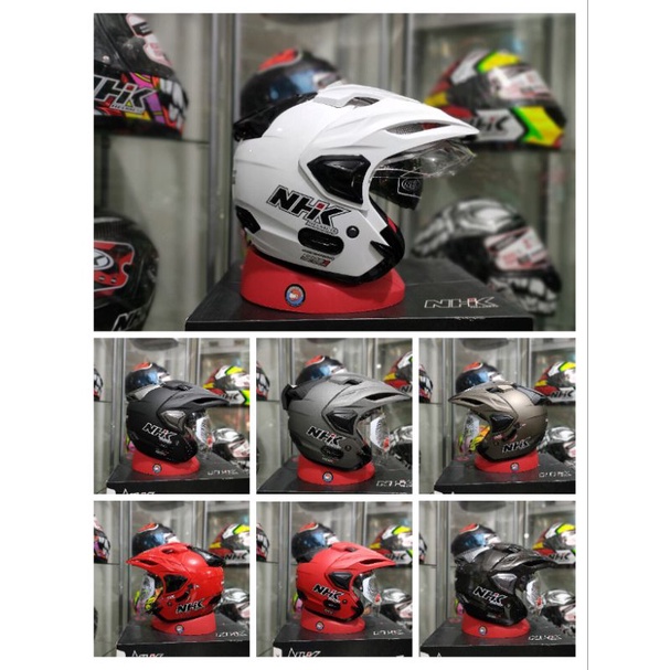 Jual NHK PREDATOR CRIPTON SOLID DOBLE VISOR HELM OPEN FACE | Shopee ...