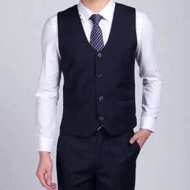 Jual Vest rompi jas pria warna navy biru dongker ready stok | Shopee ...