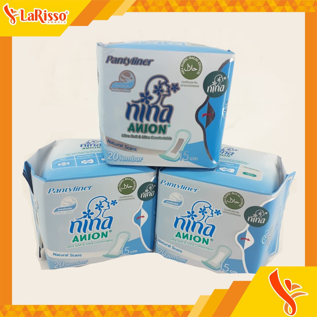 Jual BAGUS NINA ANION PANTYLINER 15CM ISI 20 PADS ALL VARIANT | Shopee ...