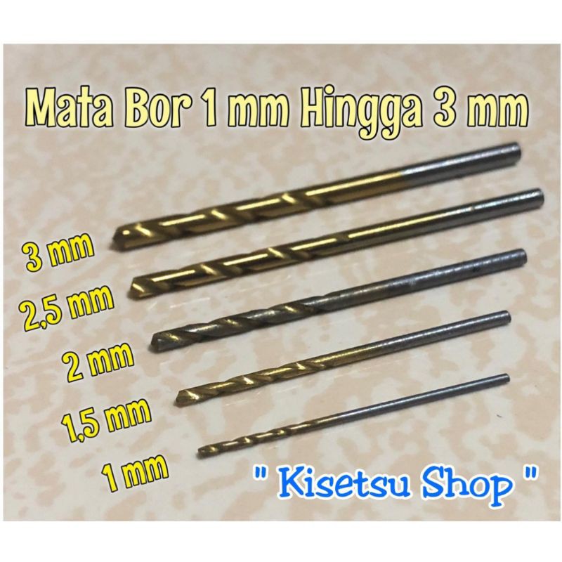 Jual MATA BOR BAJA HSS SET 5 IN 1 HIGH SPEED STEEL ( UKURAN 1MM 1,5MM ...