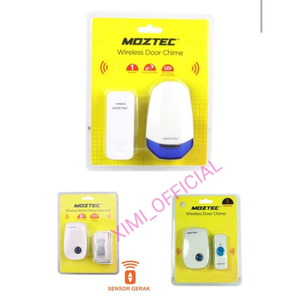 Jual Moztec Bel Nirkabel Kinetic dan sensor 1 Receiver Bell rumah 1 ...