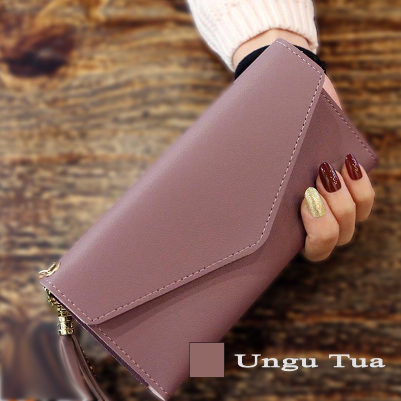 Jual Dompet Panjang Wanita Import Dompet Wanita Panjang Motif Polos Dompet Jalan Cewek Fashion ...