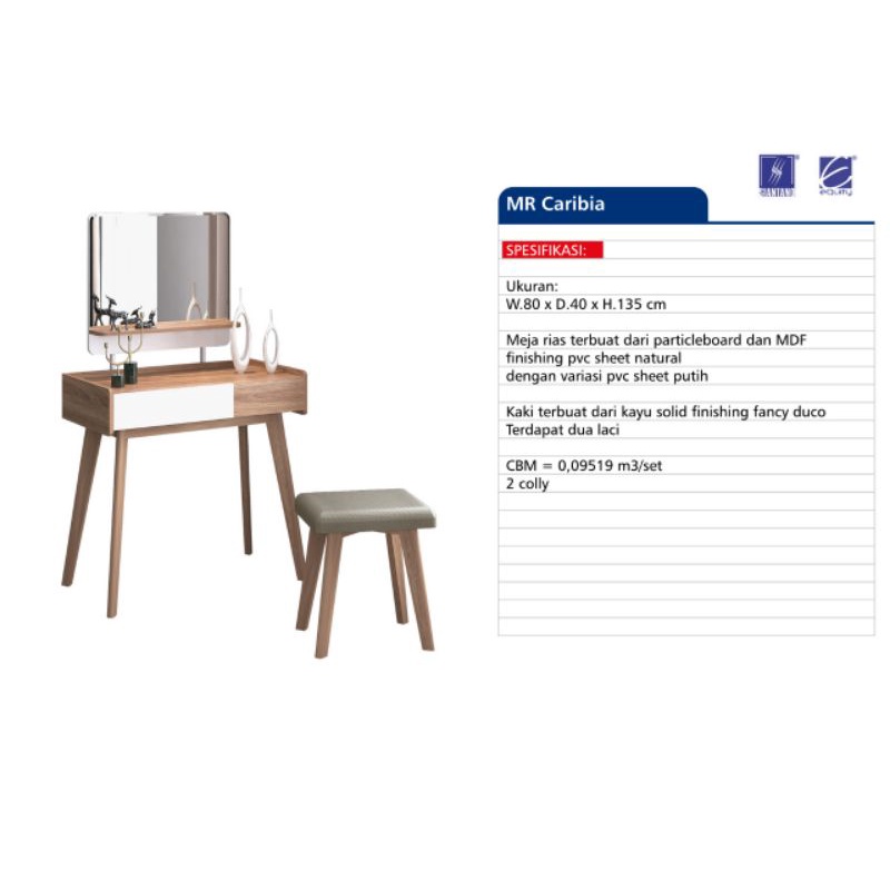 Jual MEJA RIAS MR CARIBIA SIANTANO uk 80x40x135cm | Shopee Indonesia