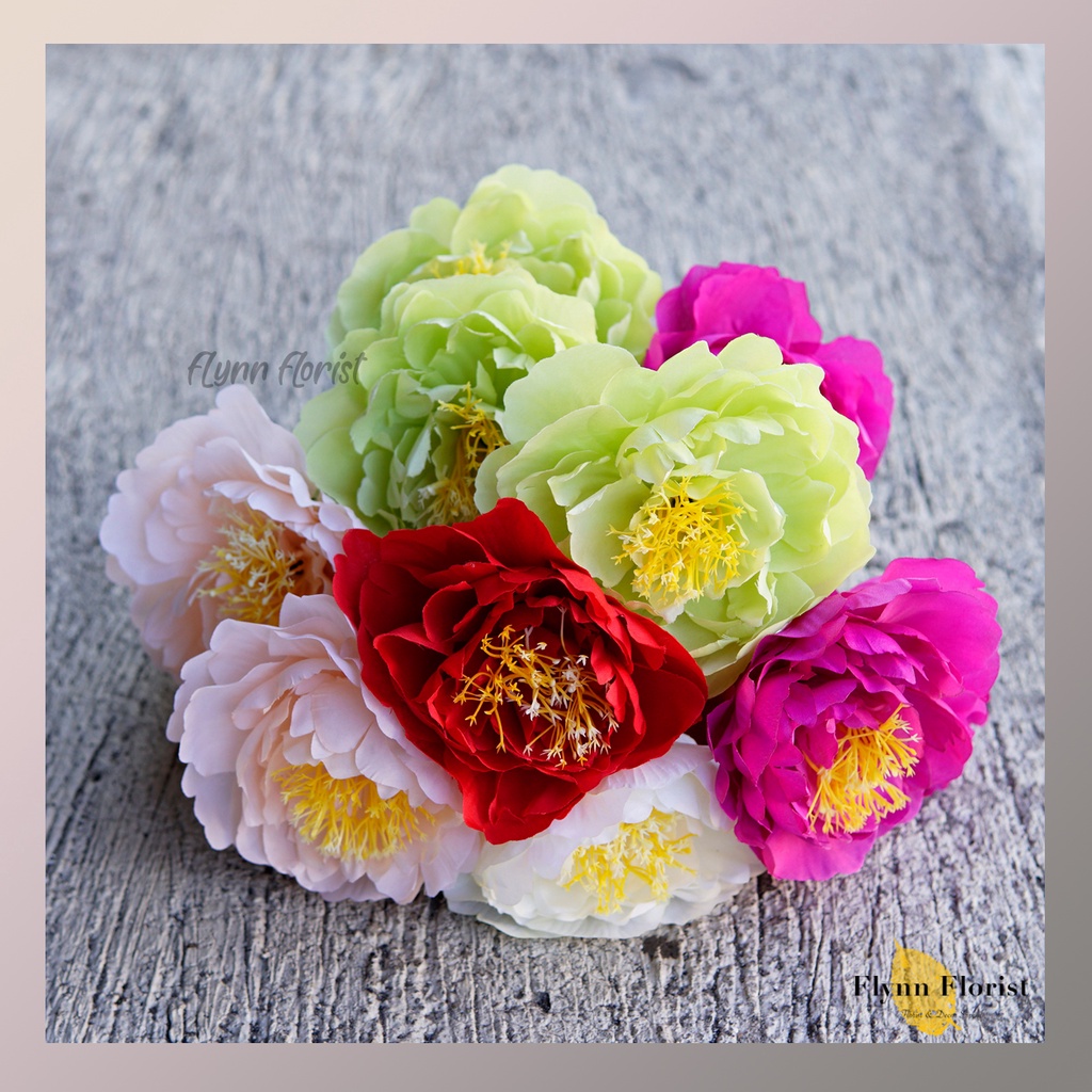 Jual Bunga Peony Tropis X3 (satuan) Bunga Artificial / Bunga Plastik ...