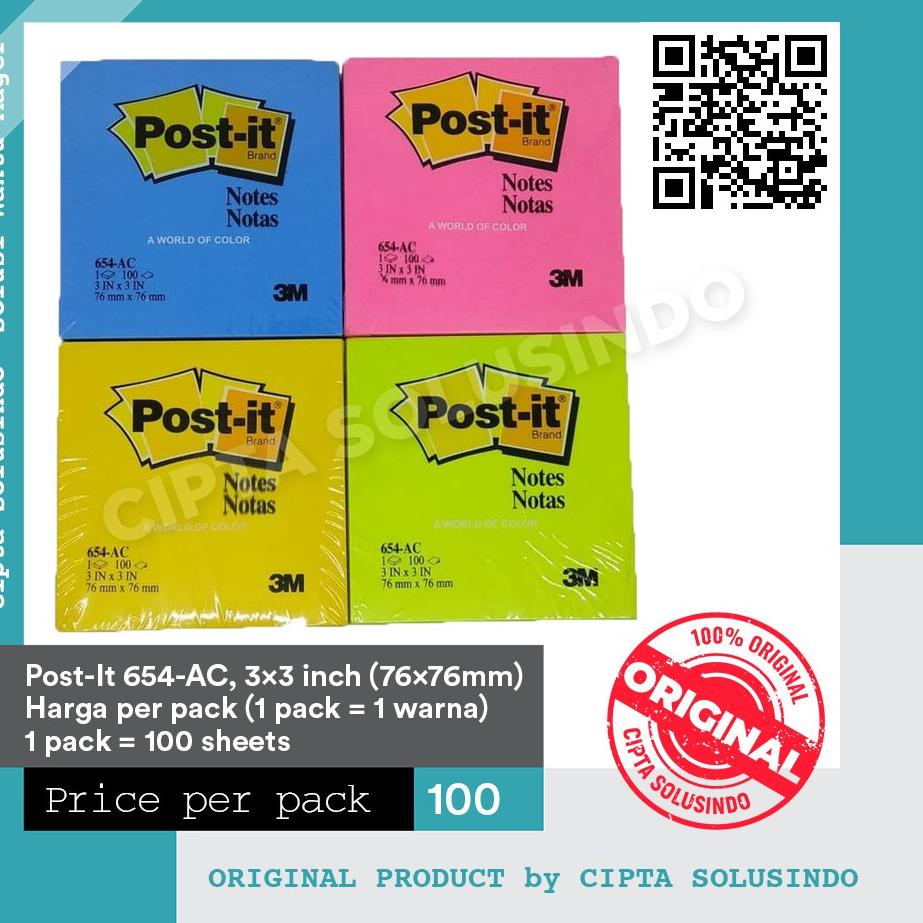 Jual [KODE STDLS] Stiky notes - post it - ukuran 7.6 cm x 7.6 cm (3 ...