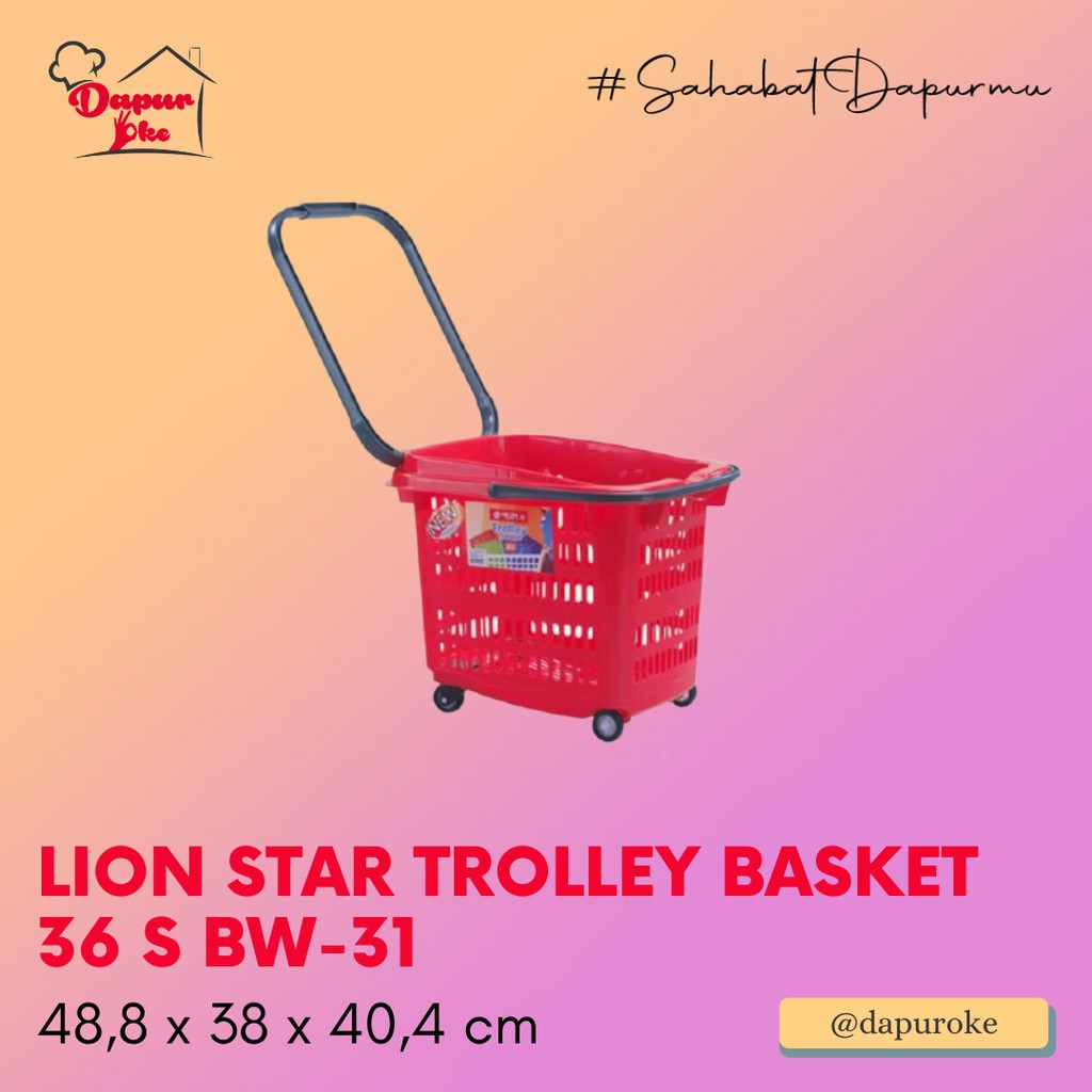 Jual Lion Star Trolley Basket 36 S BW-31 / Keranjang Roda | Shopee Indonesia