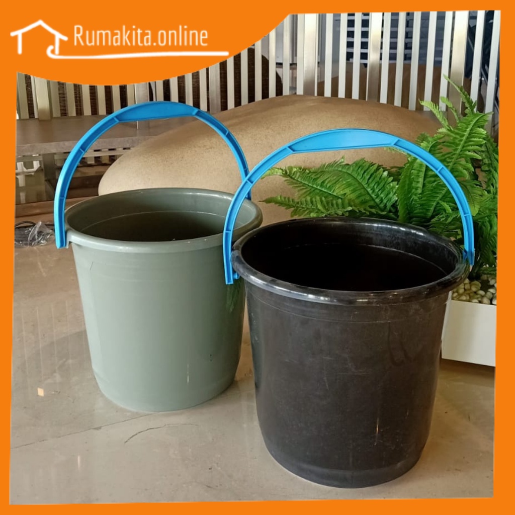 Jual Timba Plastik Murah / Ember Plastik 19 Liter / Timba Dua Warna Gagang Plastik / Timba Tanpa ...