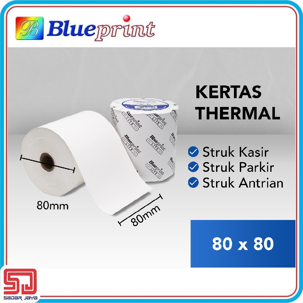 Jual Blueprint Lite Paper Thermal 80 × 80mm Kertas Struk 80x80 Nota ...