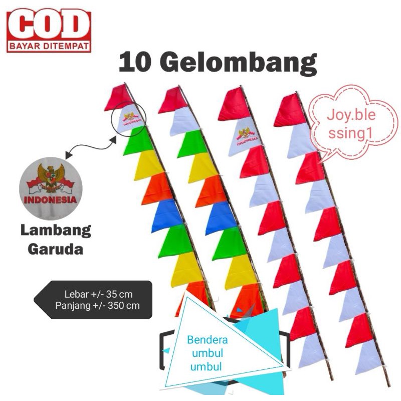Jual BENDERA UMBUL UMBUL MERAH PUTIH GARUDA PANJANG SEGITIGA | Shopee Indonesia