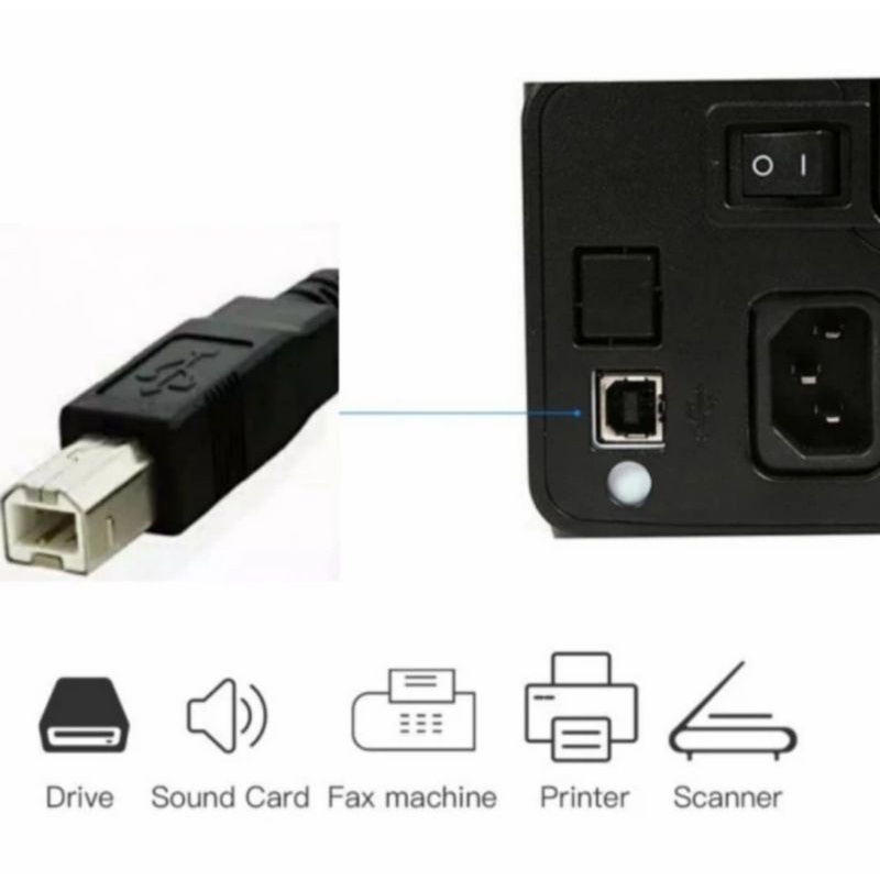 Jual Kabel USB Printer Scannel Computer Type A to B Male 2.0 Canon ...