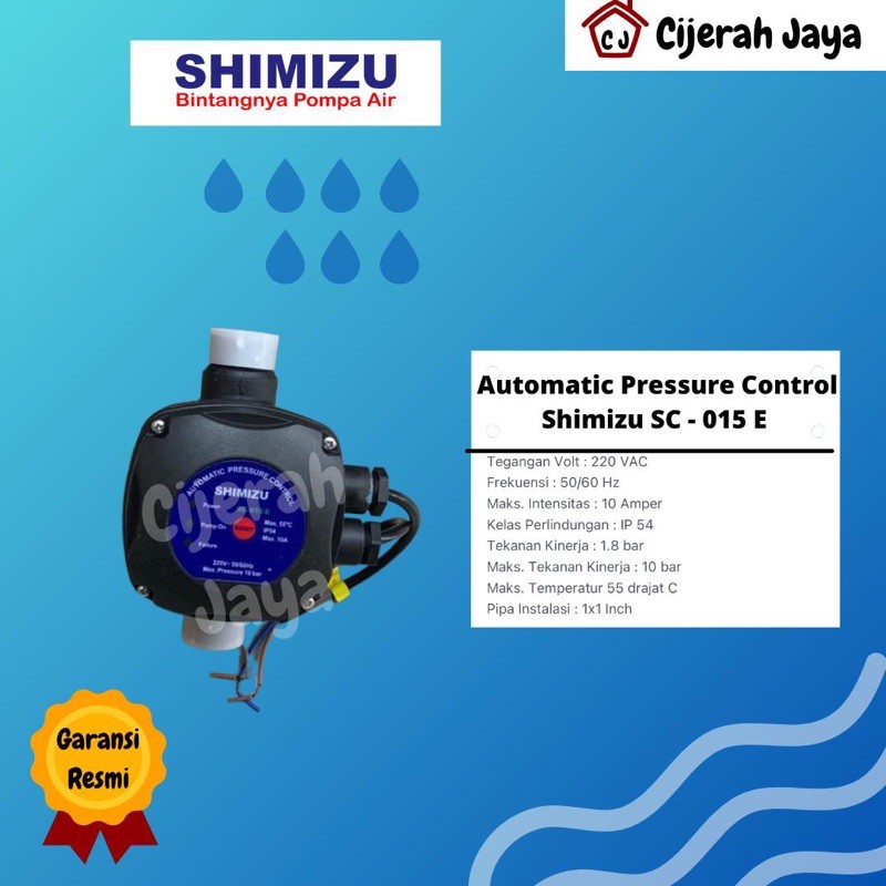 Jual Automatic Pressure Control Shimizu SC - 015 E / Otomatis Pompa Booster Pompa Pendorong SC ...