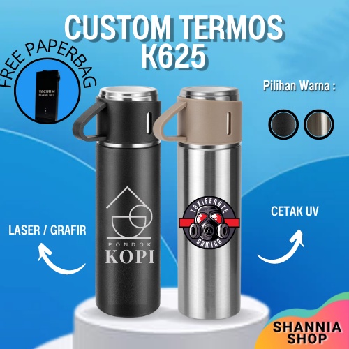 Jual CUSTOM [ NAMA / LOGO ] K626 Termos Sultan Vacuum Flask Premium / LASER GRAFIR / UV PRINT ...