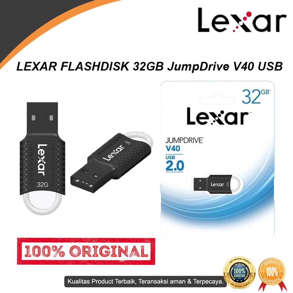 Jual LEXAR FLASHDISK 16GB - 32GB JumpDrive V40 USB Flash Drive Original | Shopee Indonesia