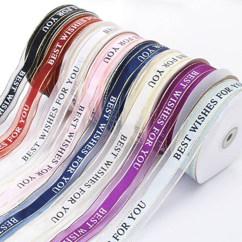 Jual Pita Satin Organdi Motif BEST WISHES FOR YOU Pita Kado Hampers Per ...