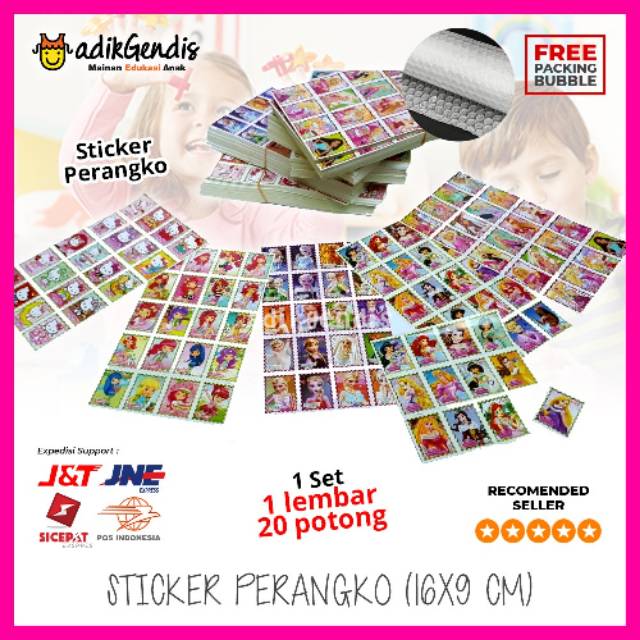 Jual Mainan anak sticker perangko karakter untuk anak perempuan dan ...