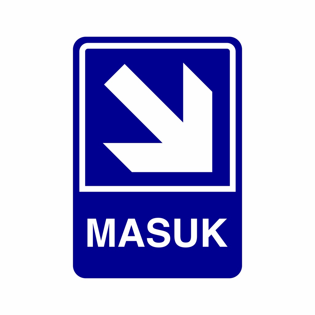 Jual Rambu Petunjuk Arah Masuk 35cm x 50cm Plat Alumunium | Shopee ...