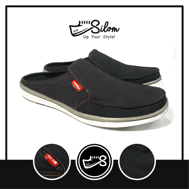 Jual Silom sepatu sandal slop dengan bahan levis sepatu pria size 39-43 ...