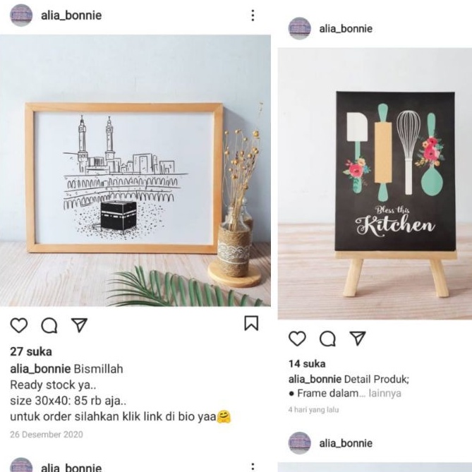 Jual set hiasan pajangan dinding rak meja ambalan frame natural dan ...