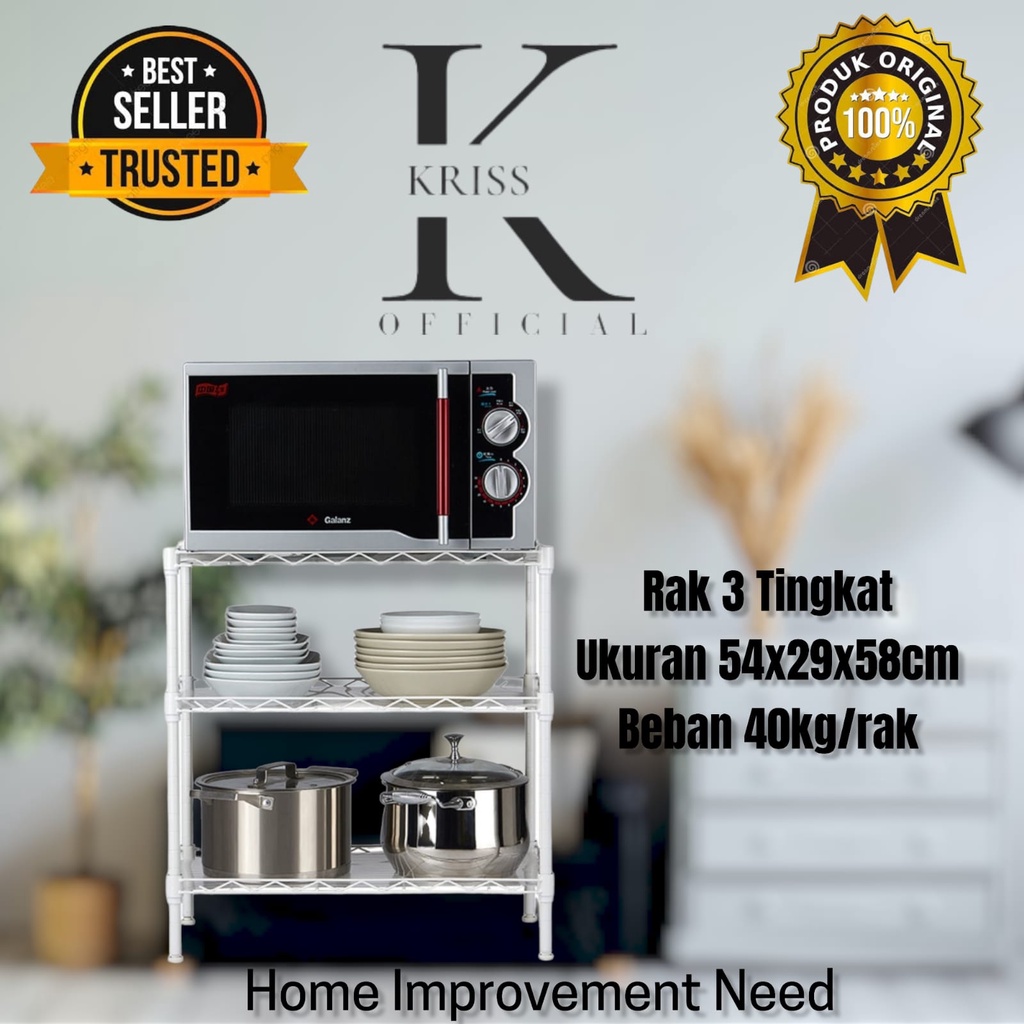 Jual ACE - Krisbow Rak Besi 3 Tingkat - Putih | Shopee Indonesia
