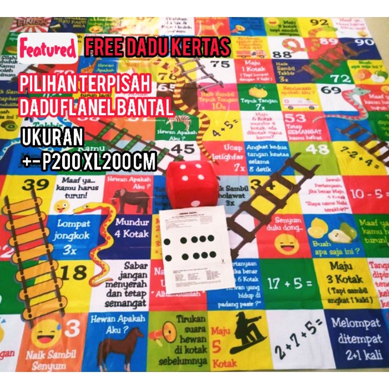 Jual Snake and ladder ular tangga jumbo dadu kertas / flanel | Shopee ...