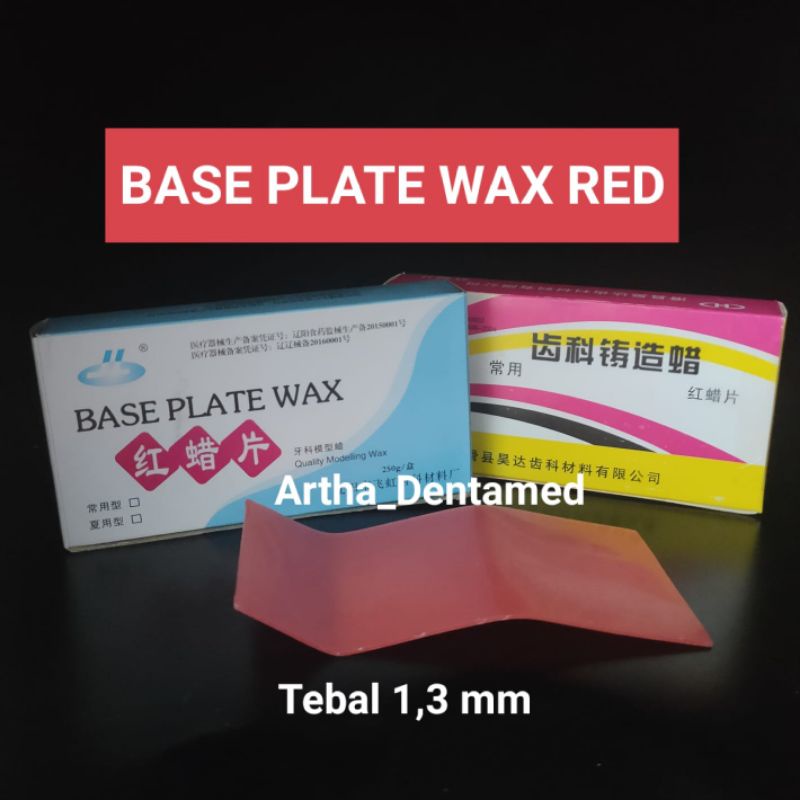 Jual BASE PLATE WAX / DENTAL WAX RED / LILIN MERAH GIGI PALSU TEKNICKER ...