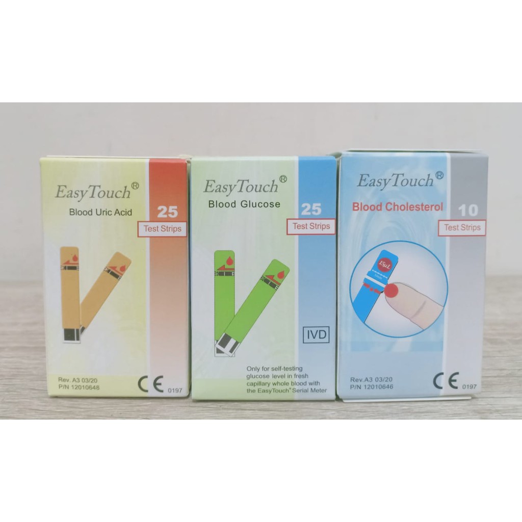 Jual EASY TOUCH TEST STRIPS - GULA DARAH ASAM URAT KOLESTEROL | Shopee ...