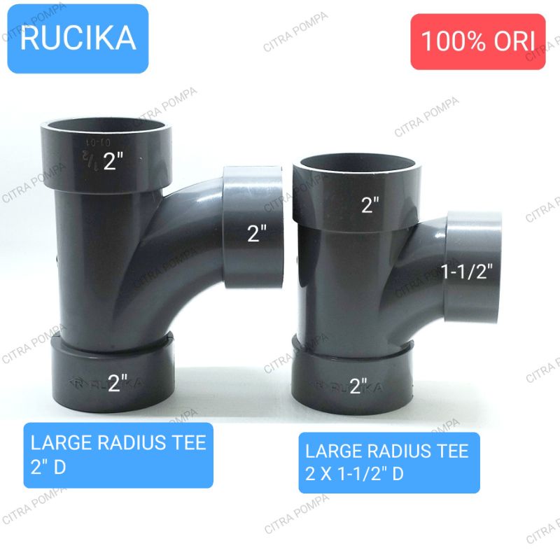 Jual RUCIKA Ty 2" D /LARGE RADIUS TEE 2" D / Ty 2 x 1.1/2" D / LARGE RADIUS TEE 2 X 1.1/2" D ...