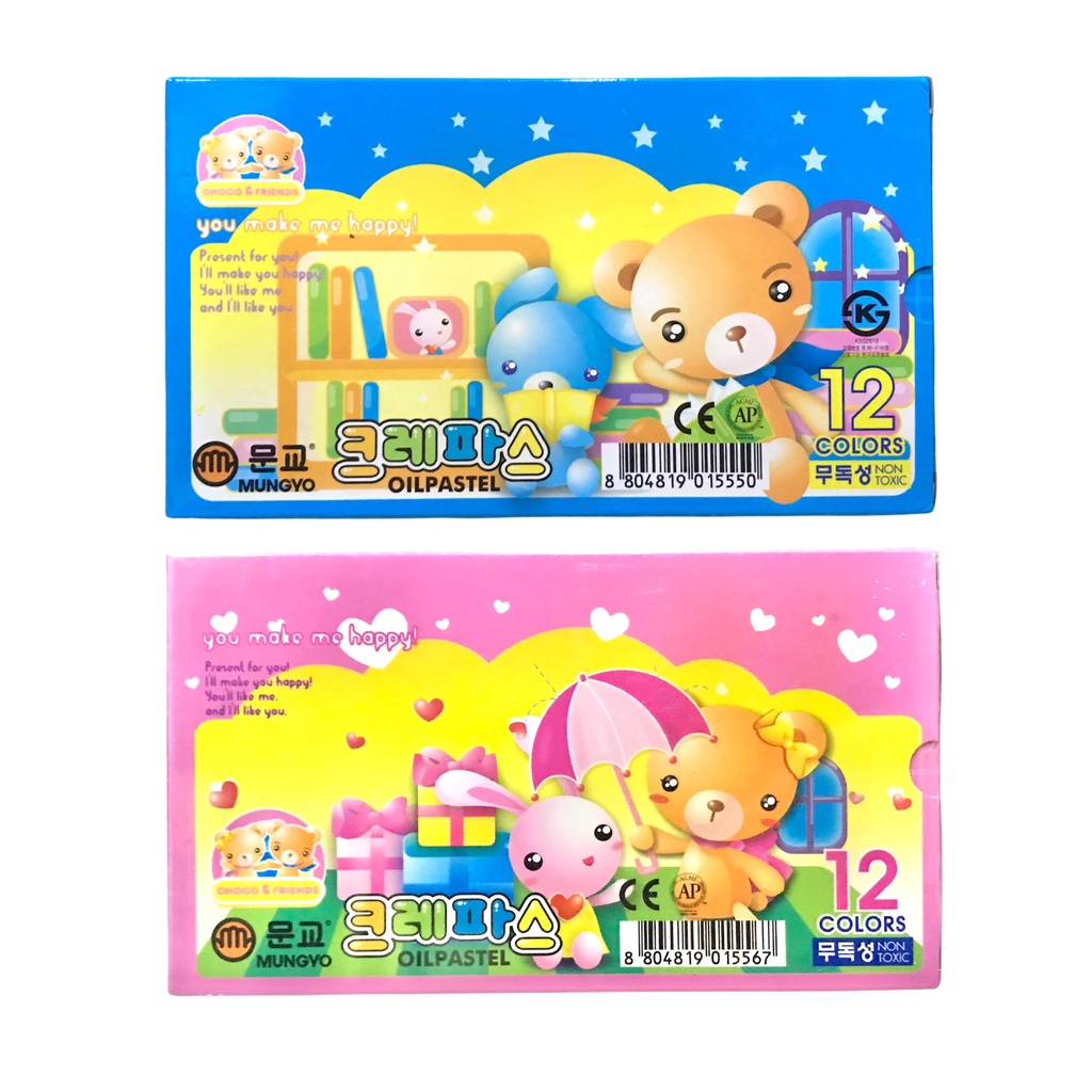 Jual MUNGYO | Choco & Friends Oil Pastels Hexagonal 12 Colours (12 ...