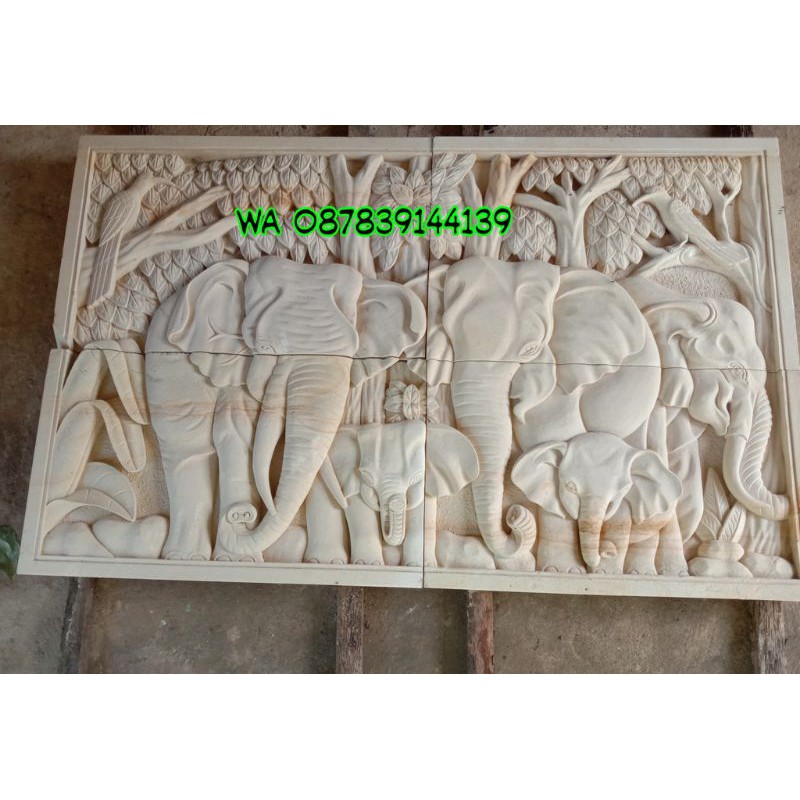Jual relief gajah batu alam | Shopee Indonesia