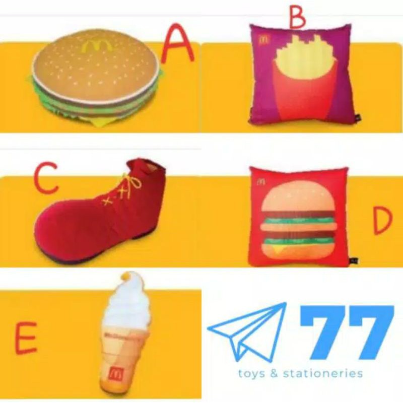 Jual Bantal Doraemon & Bantal McDonald's French Fries (FREE Kalender ...